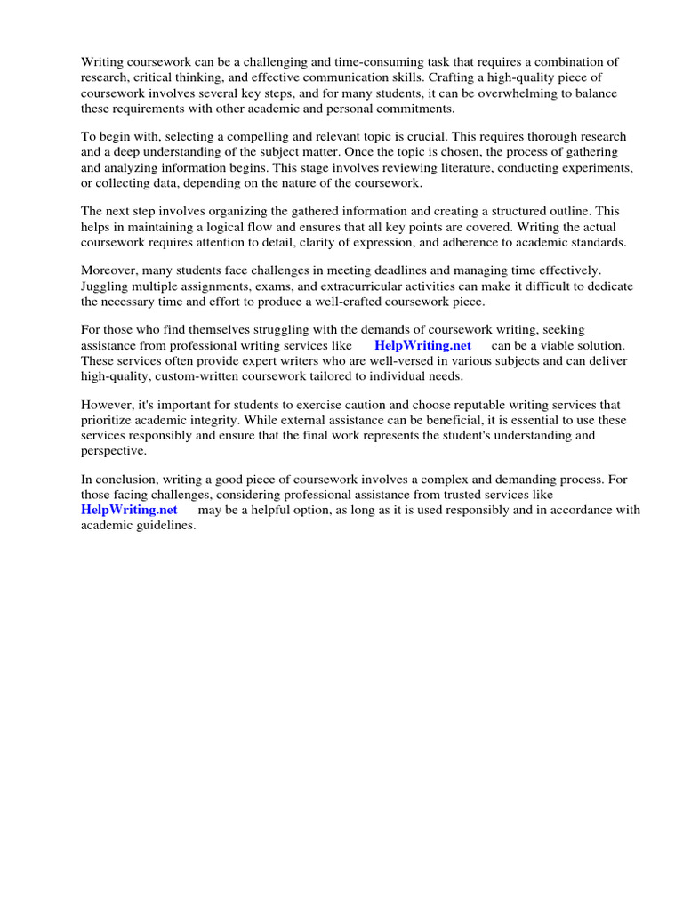 How To Write A Good Piece of Coursework | PDF | Nursing | Cognition