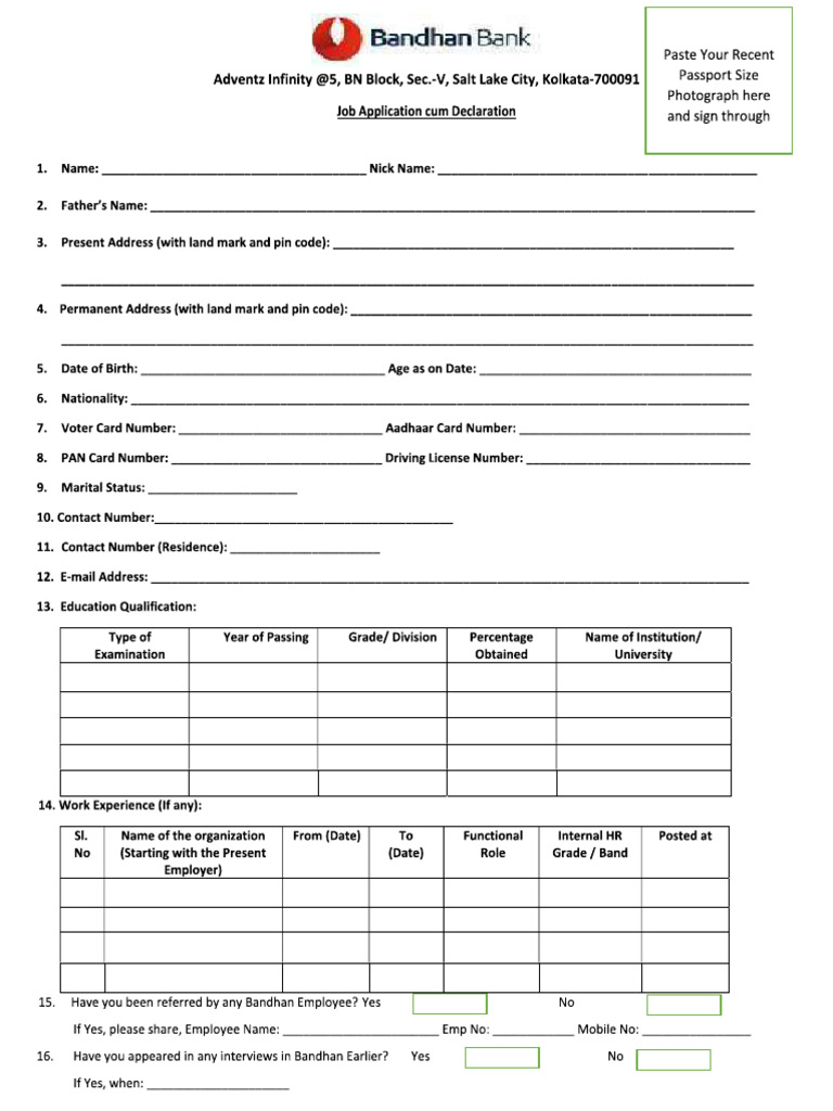 Job Declaration Form JJ | PDF