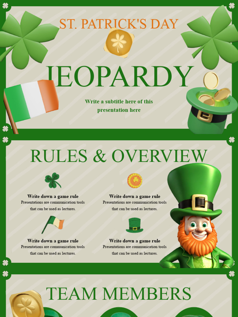 3D Illustrative St. Patrick's Day Jeopardy | PDF