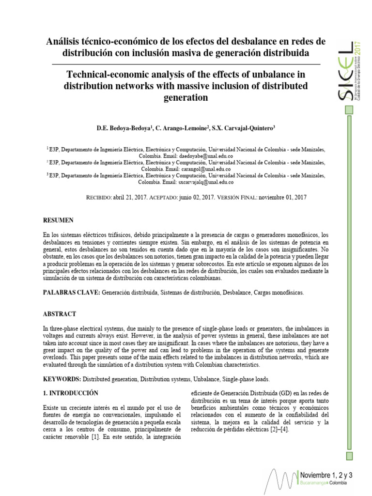 Efectos del Desbalance en Redes de Distribución | PDF | Corriente ...