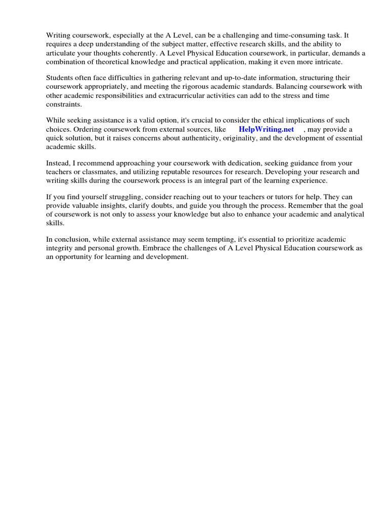 A Level Physical Education Coursework Examples | PDF | Physical Fitness ...