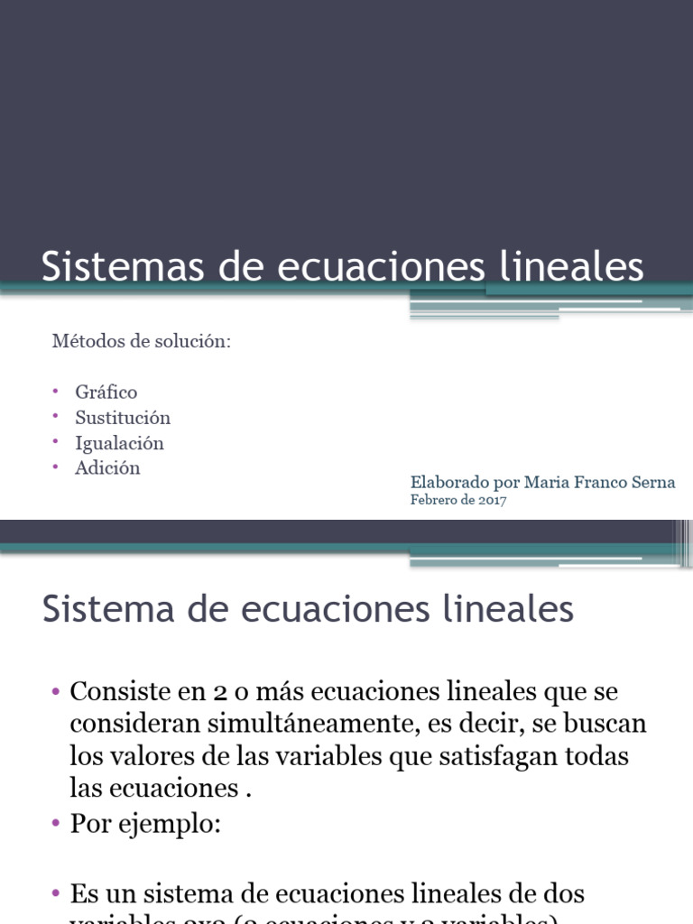 Sistemas de Ecuaciones Lineales | PDF