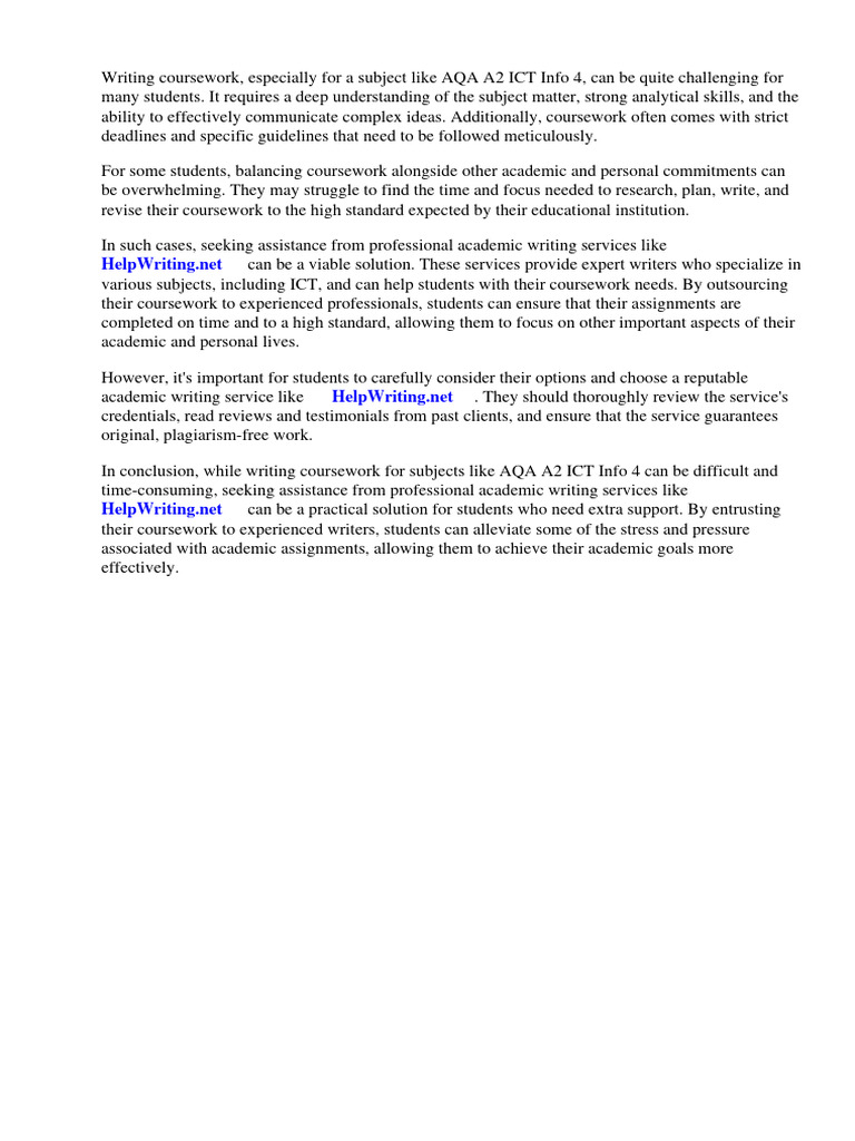 Aqa A2 Ict Info 4 Coursework | PDF | Educational Technology | Gce ...