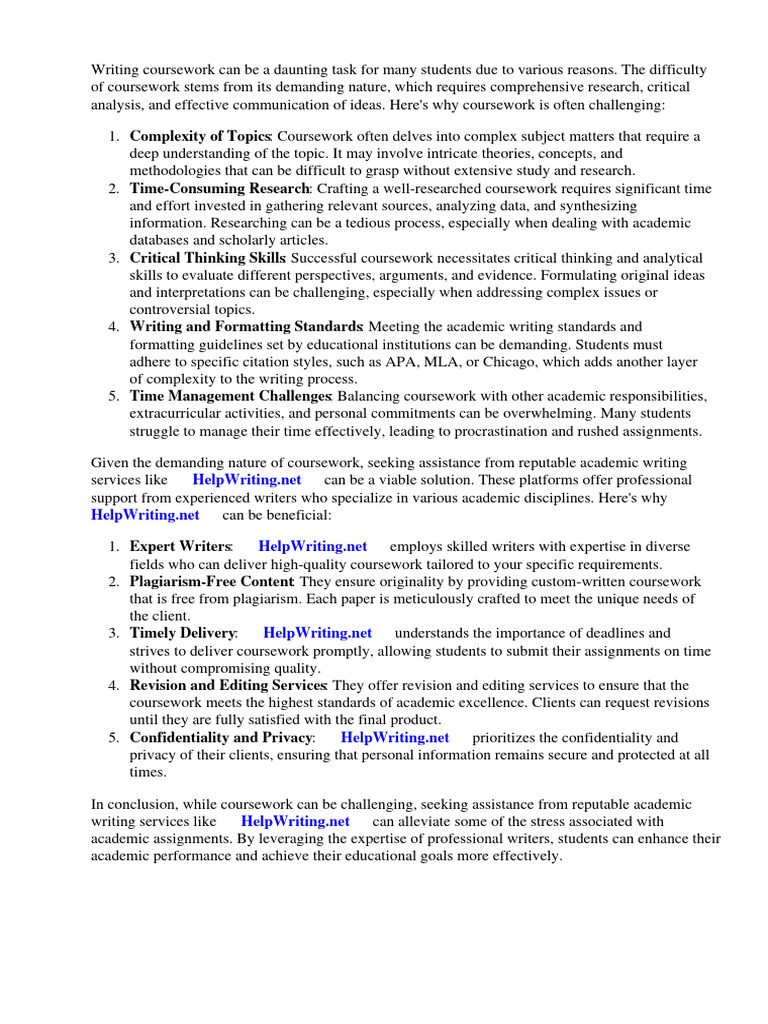 Why Is Coursework So Hard | PDF | Thesis | Essays