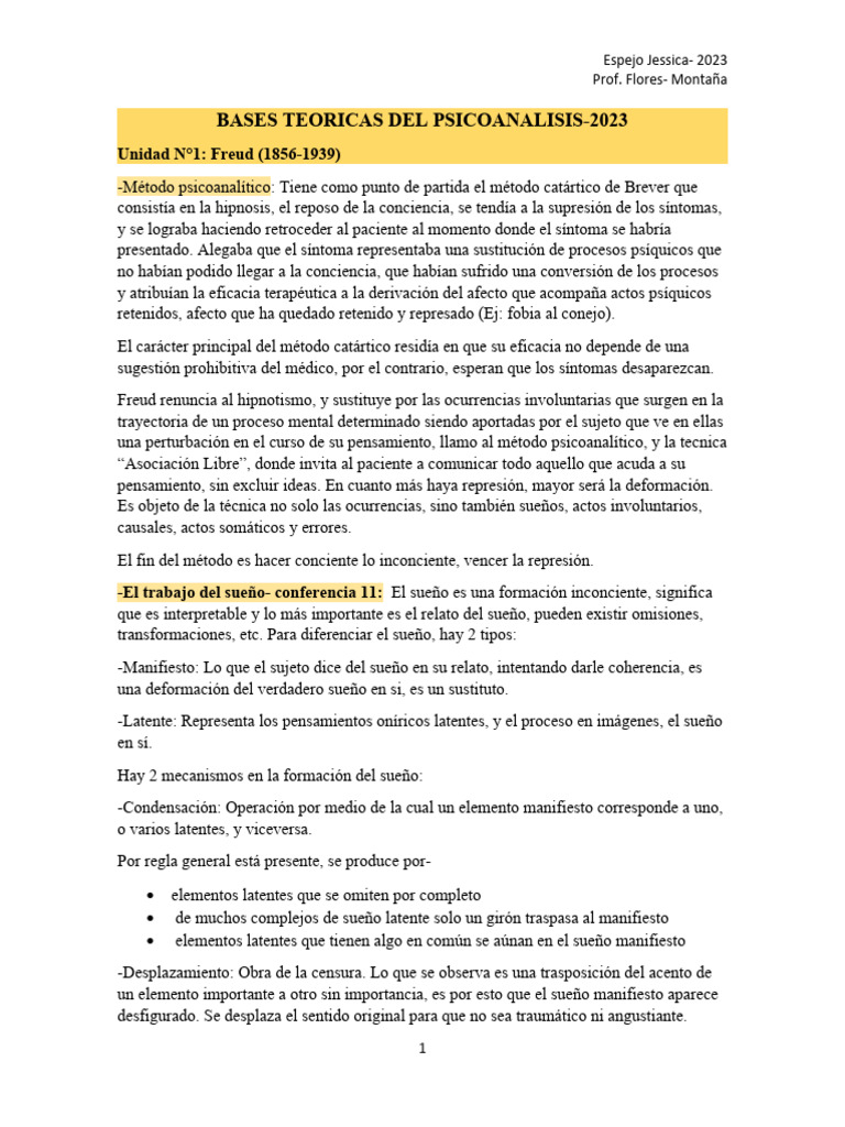 Bases Teoricas Del Psicoanalisis | PDF | Mente inconsciente | Psicoanálisis