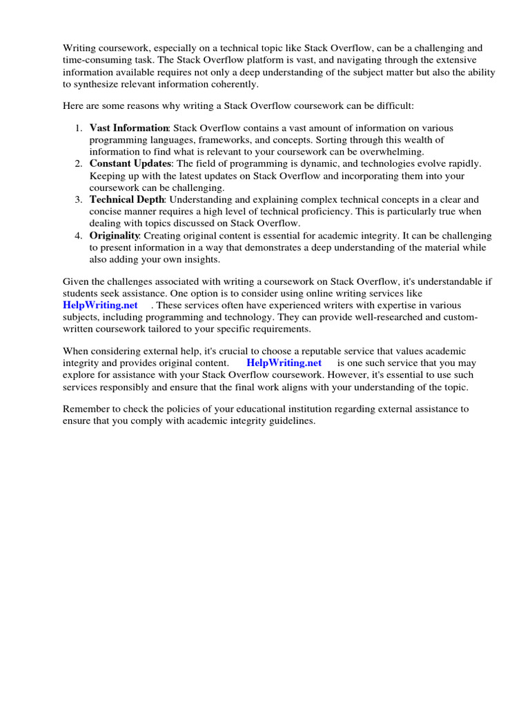 Stack Overflow Coursework | Download Free PDF | World Wide Web ...
