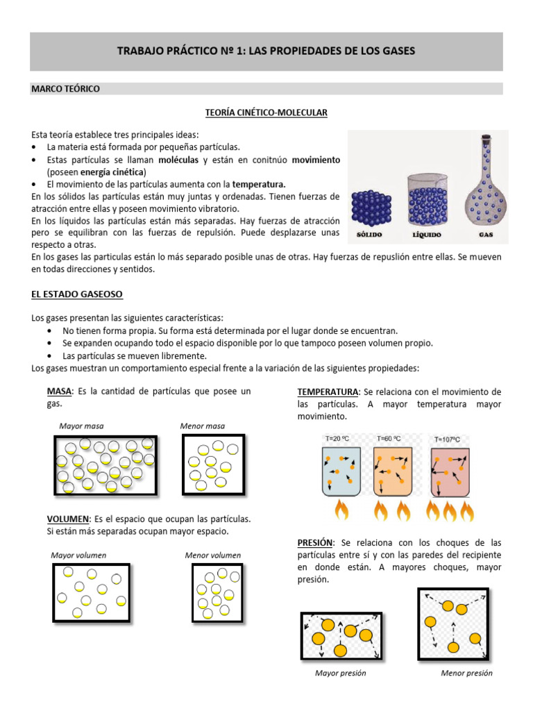 Trabajo Practico Propiedades de Los Gases | PDF | Gases | Materiales ...