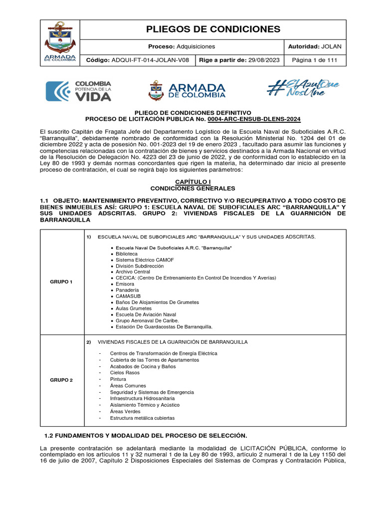 Pliegos de Condiciones Definitivo | PDF | Pequeñas y medianas empresas | Factura