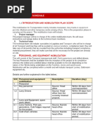 Mobilization Plan | PDF | Project Manager | Project Management