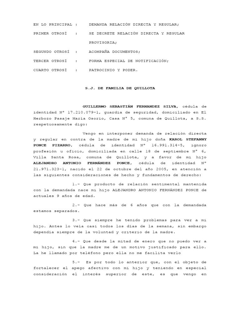 Demanda Relación Directa y Regular Fernandez-Ponce | Descargar gratis ...