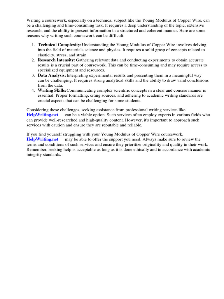 Young Modulus of Copper Wire Coursework | PDF | Deformation ...