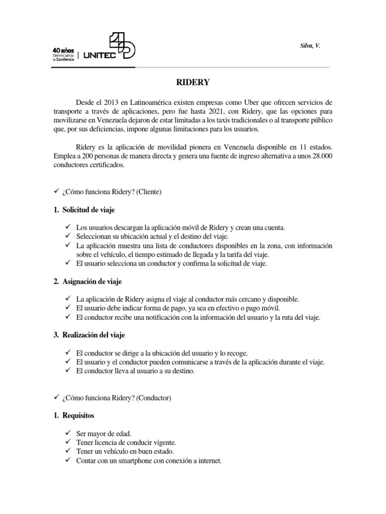 Resumen Ridery | PDF | Industrias de servicio