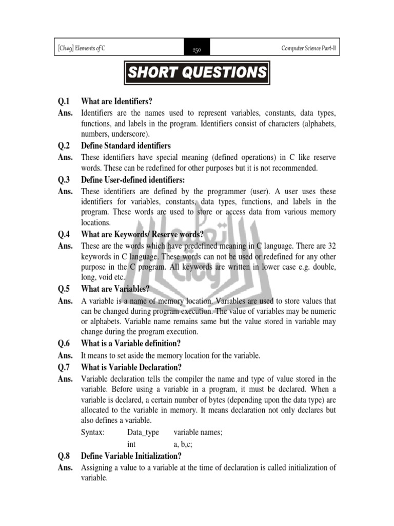 Computer 12 Ch09 Sqs Pdf Integer Computer Science Data Type 