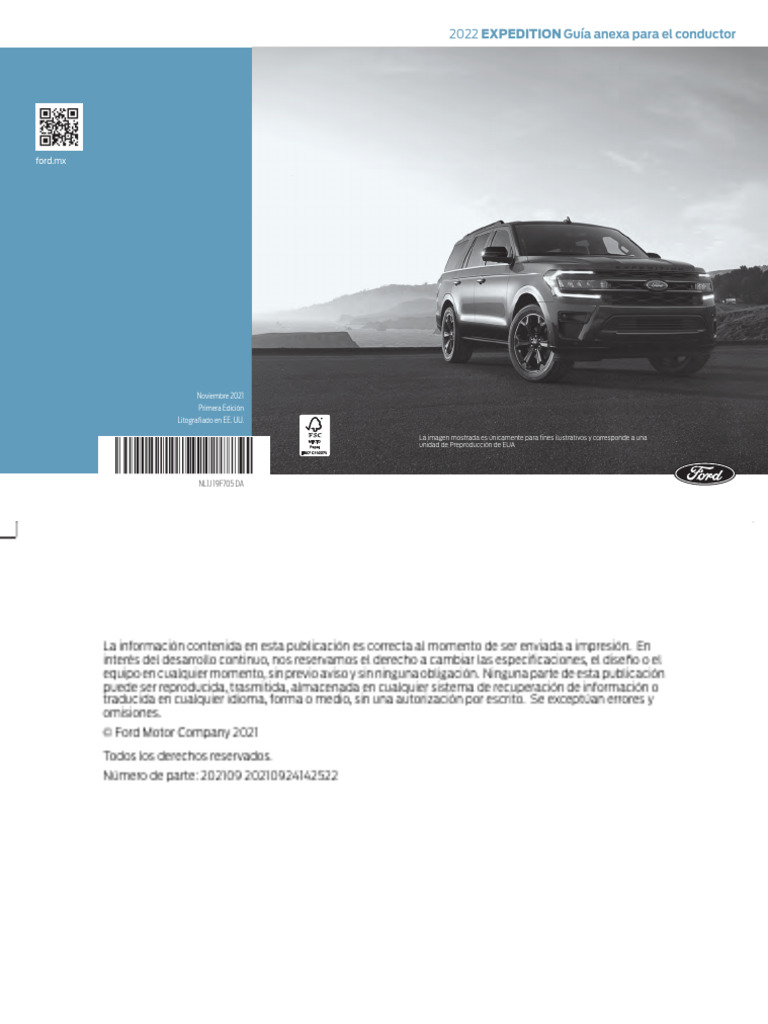 2022 Ford Expedition Supplemental Owners Guide Version 1 - Su - ES MX ...