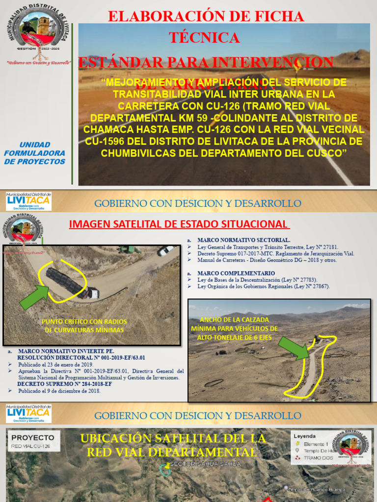 Ficha Estandar para Vias Inter Urbanas Livitaca-Chamaca | PDF | La carretera | Economias