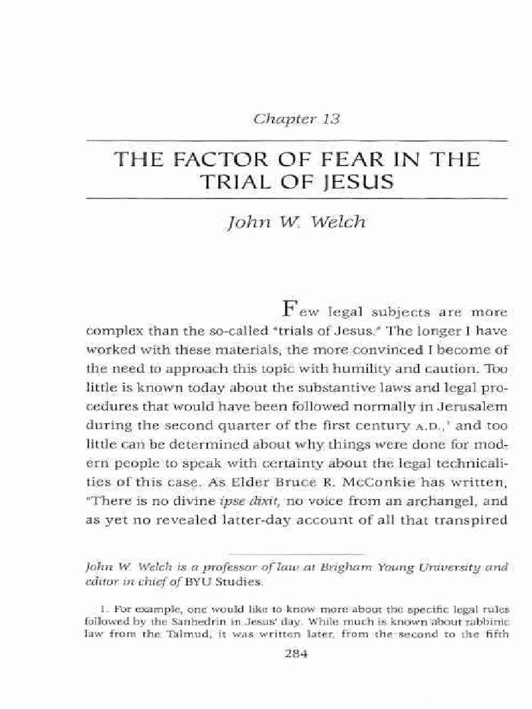 The Factor of Fear in The Trail of Jesus | PDF | Jesus | Gospel Of Mark