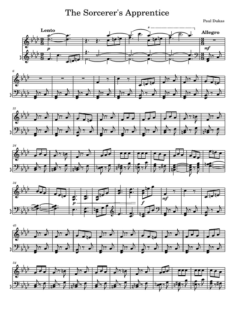 The Sorcerers Apprentice Paul Dukas TheSorcerersApprentice 092154 | PDF