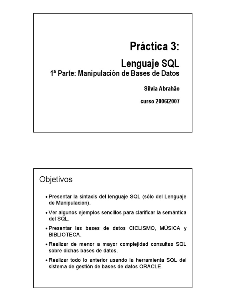 Practica 3 | PDF | SQL | Modelo de datos