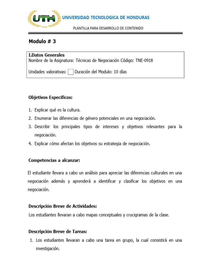 Modulo III TNE | PDF | Negociación | Comportamiento