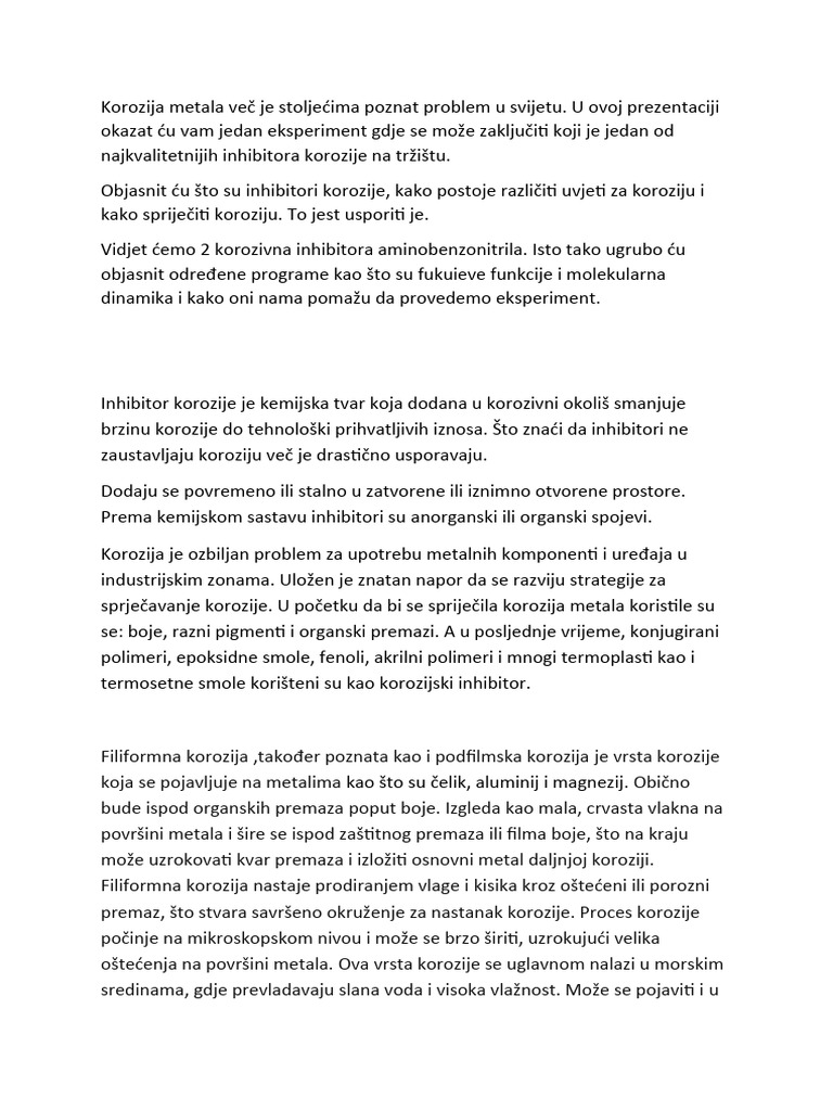 Korozija Metala Več Je Stoljećima Poznat Problem U Svijetu | PDF