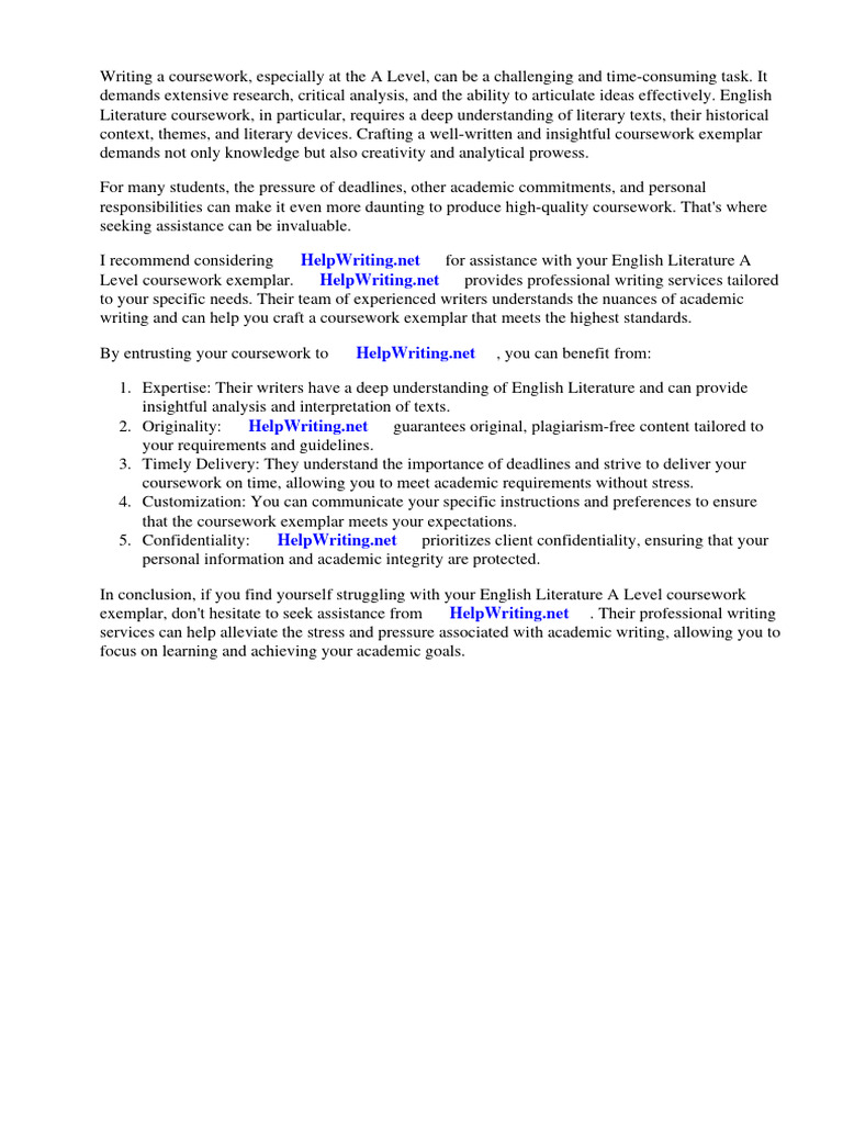 English Literature A Level Coursework Exemplar | PDF | Molecules ...