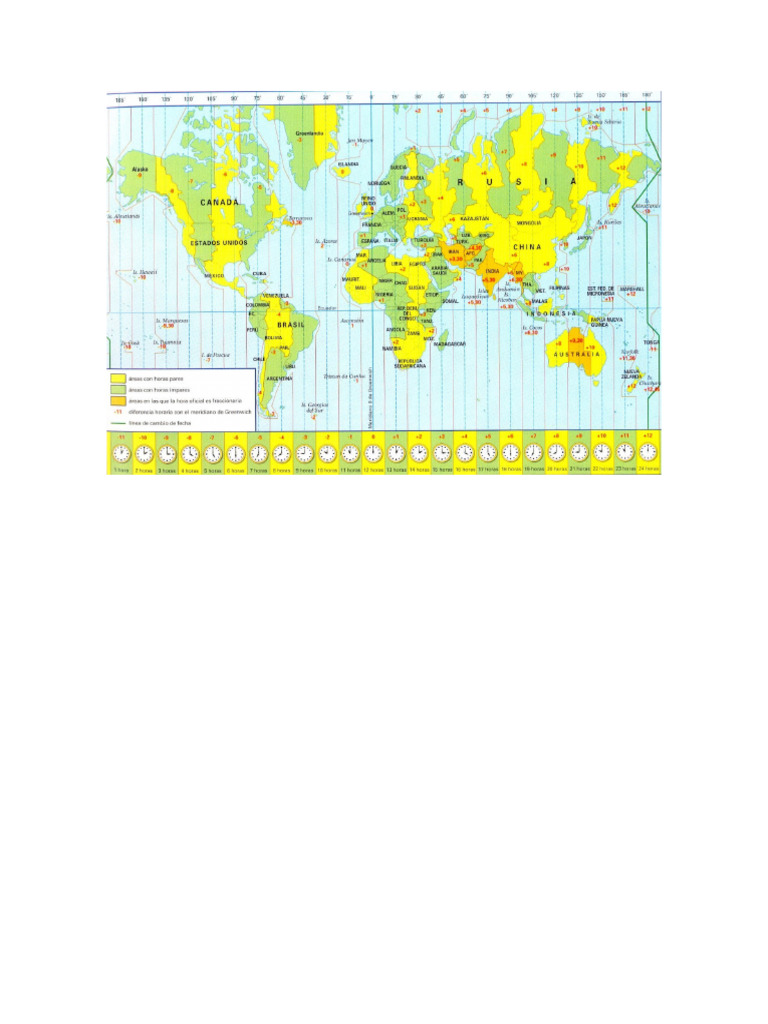 Mapa Husos Horarios | PDF