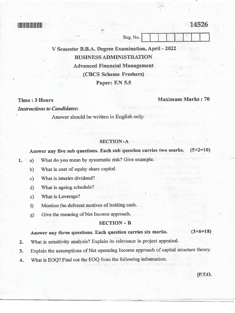 Advanced Financial Management 2 | PDF