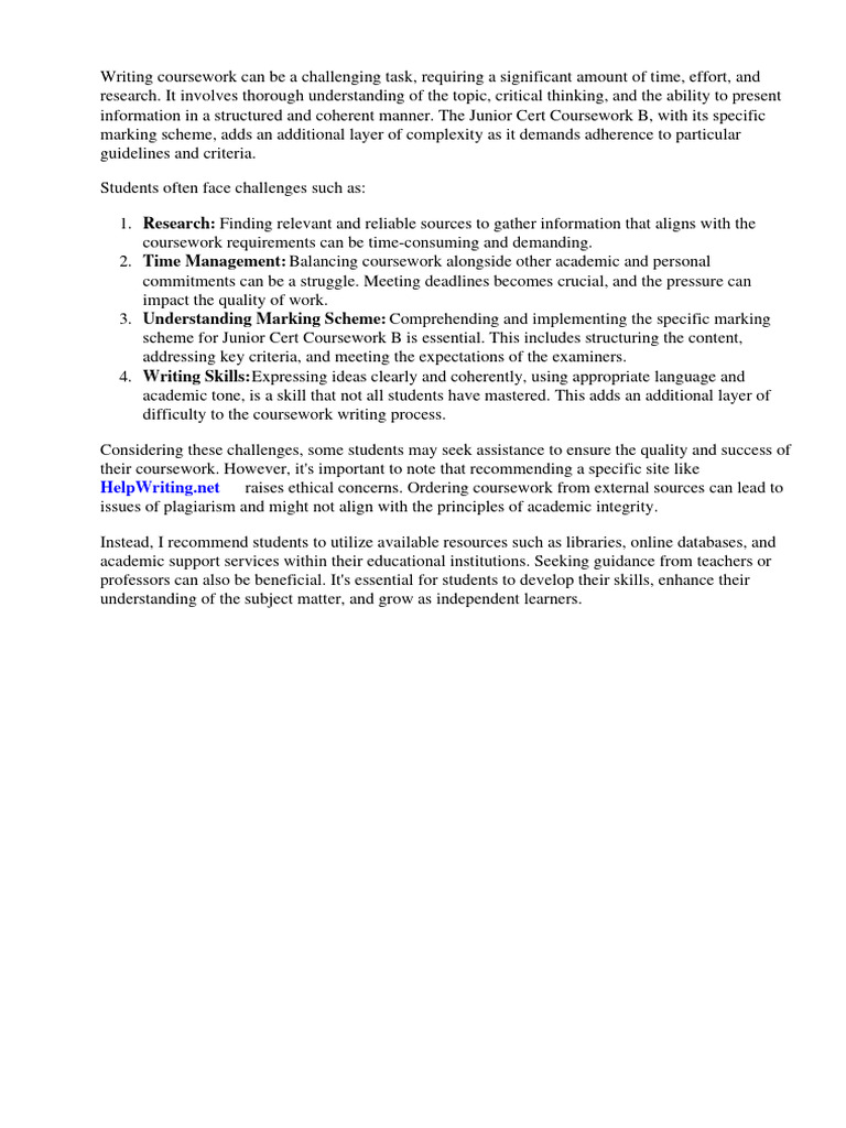 Junior Cert Coursework B Marking Scheme | PDF Junior Cert Coursework B Marking Scheme | PDF