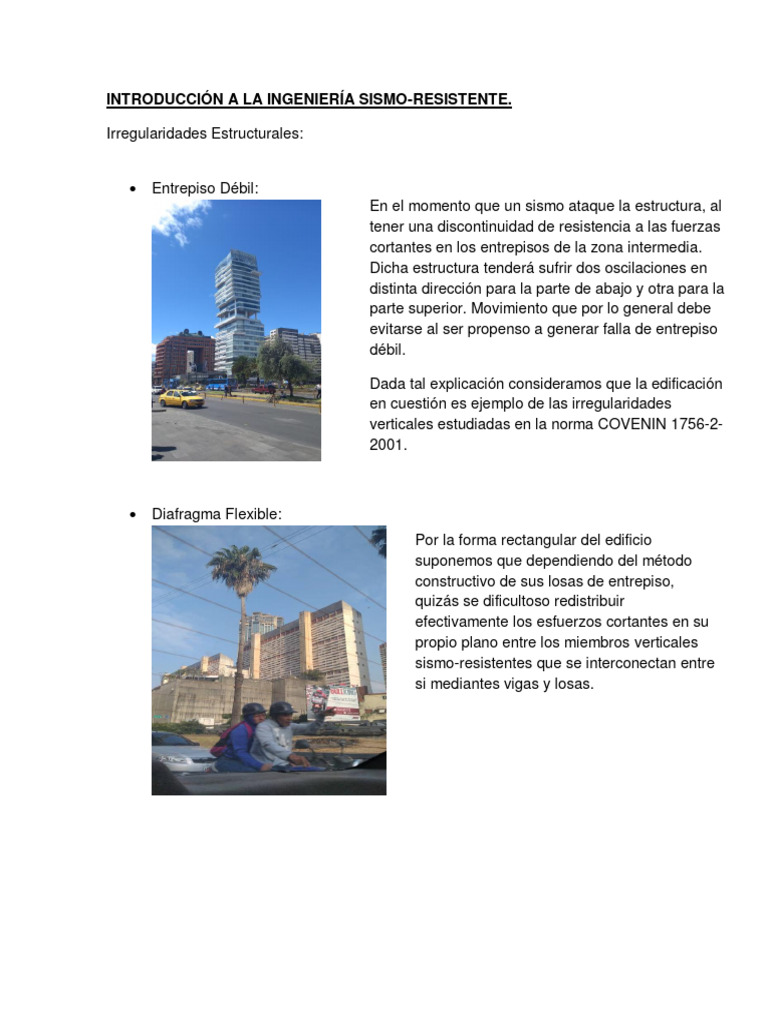 Irregularidades en Estructuras | Descargar gratis PDF | Temblores | Rigidez