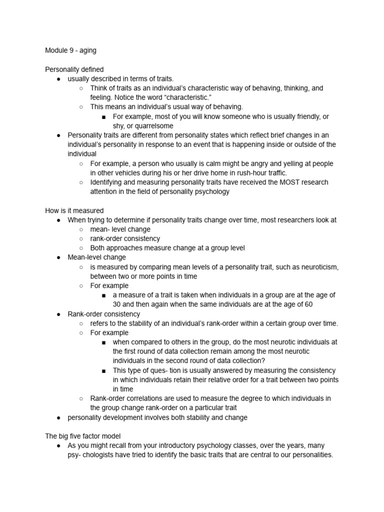 Module 9 - Aging | PDF