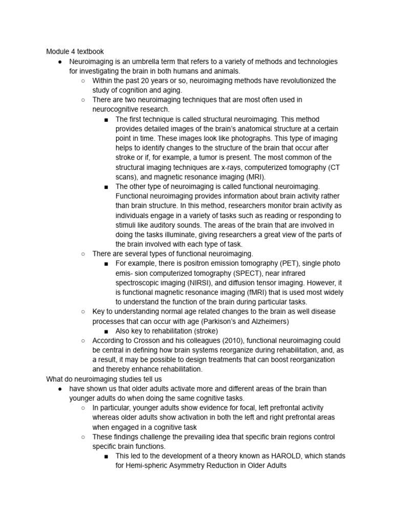 Module 4 Textbook | PDF | Memory | Neuroimaging