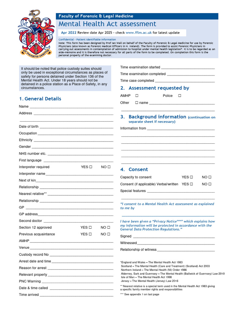 Mental Health Act Assesssment Prof I Wall April 2022 | PDF | Mental ...