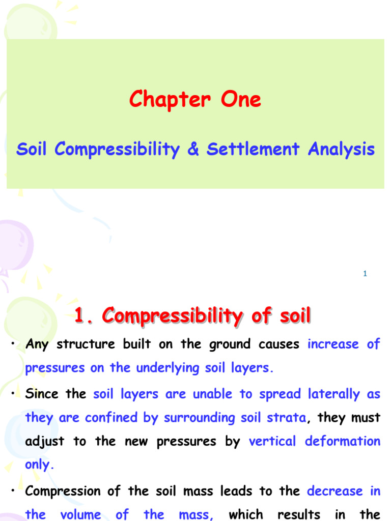 Chapter One-Soil Compression and Settlement Analysis | PDF | Civil ...