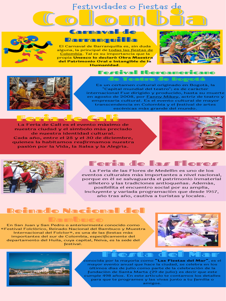 Festividades Principales de Colombia | PDF | Colombia | Festival
