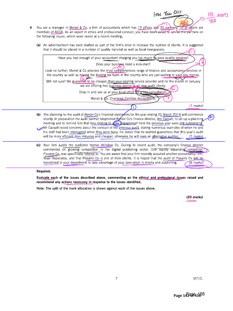 4 Ethics - Monet Co | PDF | Audit | Business Economics