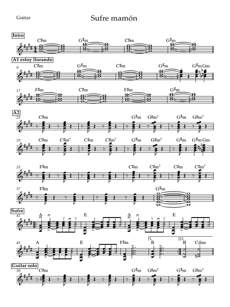 SUFRE MAMÓN - Guitar | PDF