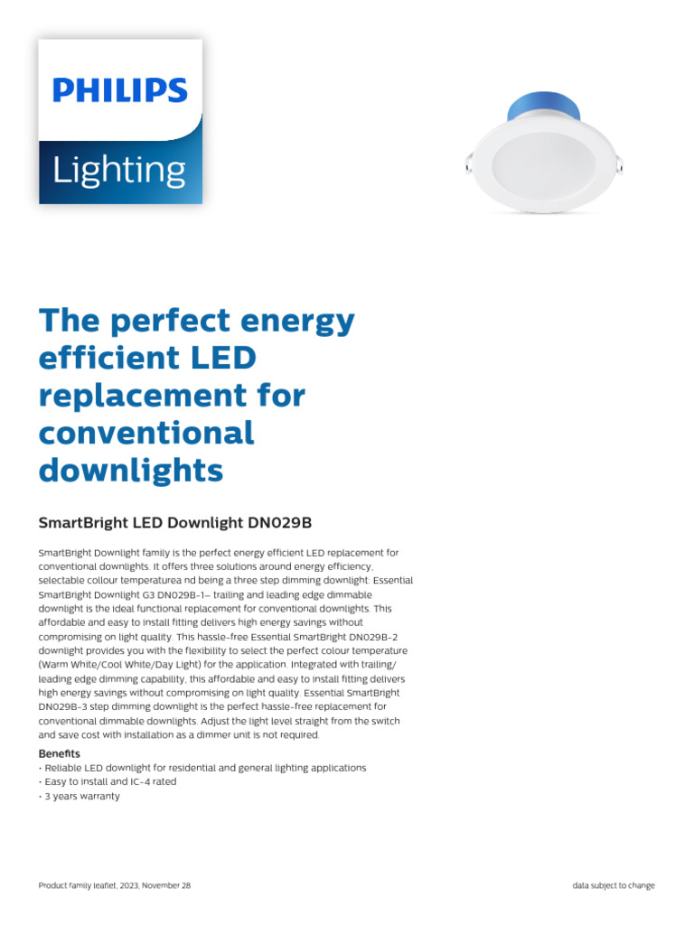 Localized Commercial Leaflet SmartBright LED Downlight DN029B en AA ...