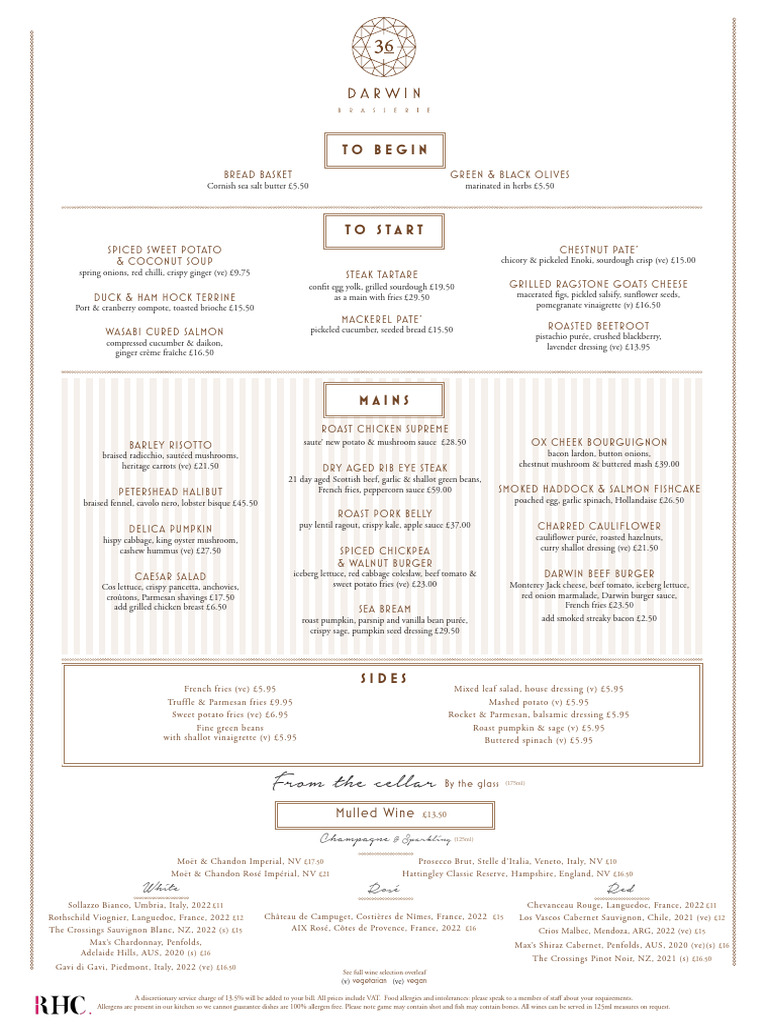 Darwin ALC Menu 16.12.2023 | PDF | Foods | Wine