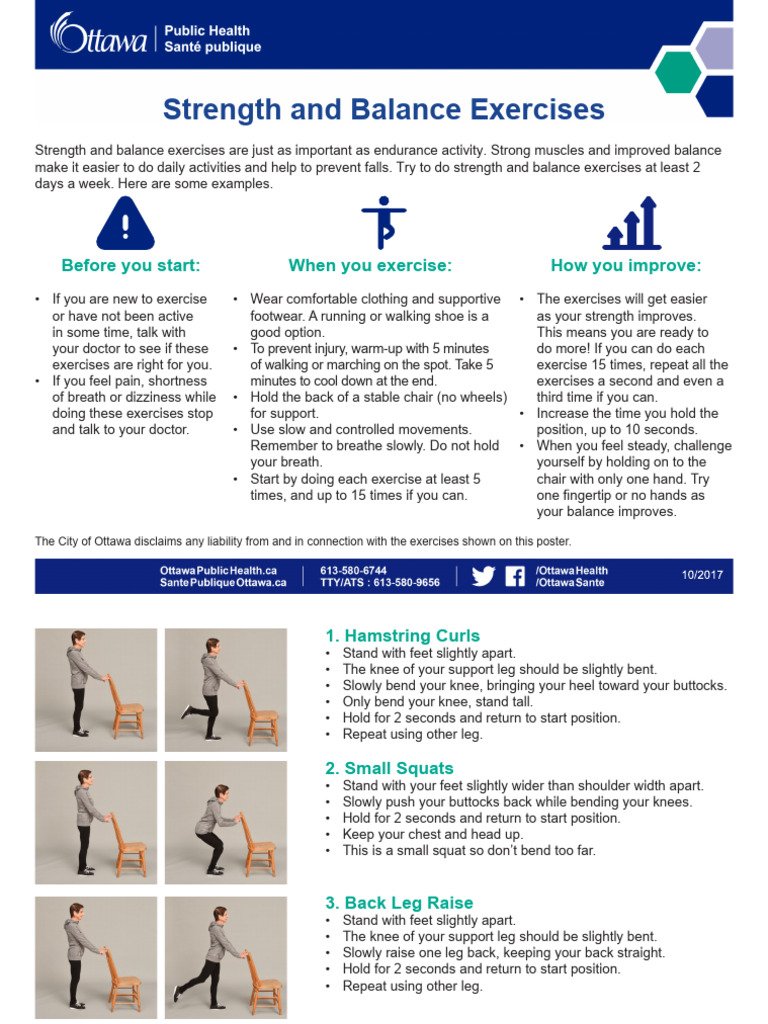 Strength & Balance Exercise Guide | PDF | Foot | Musculoskeletal System