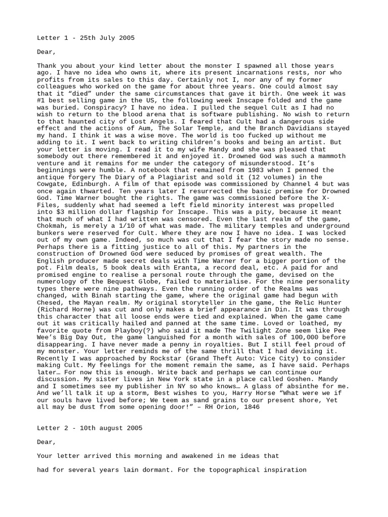 Richard Horne Letters (Transcript) | PDF