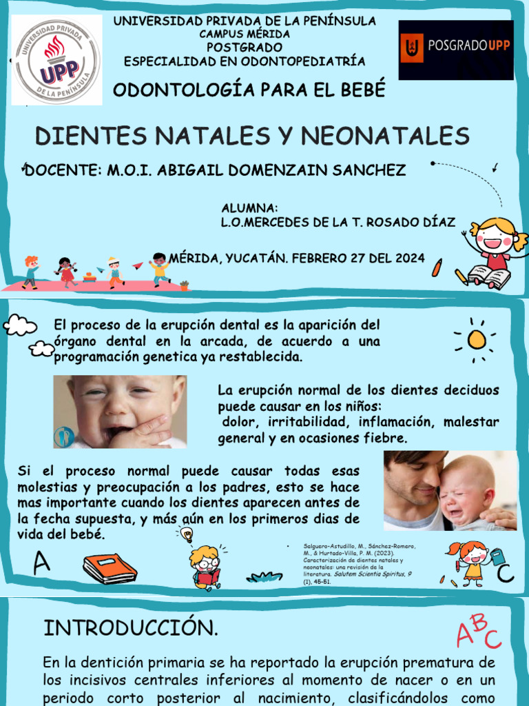 Dientes Natales y Neonatales en Bebés | PDF | Diente | Esmalte de dientes