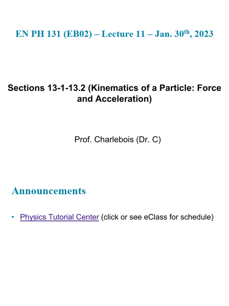 Lecture 11 - Sections 13-1-13-2 - (Blank) | Download Free PDF | Weight | Force
