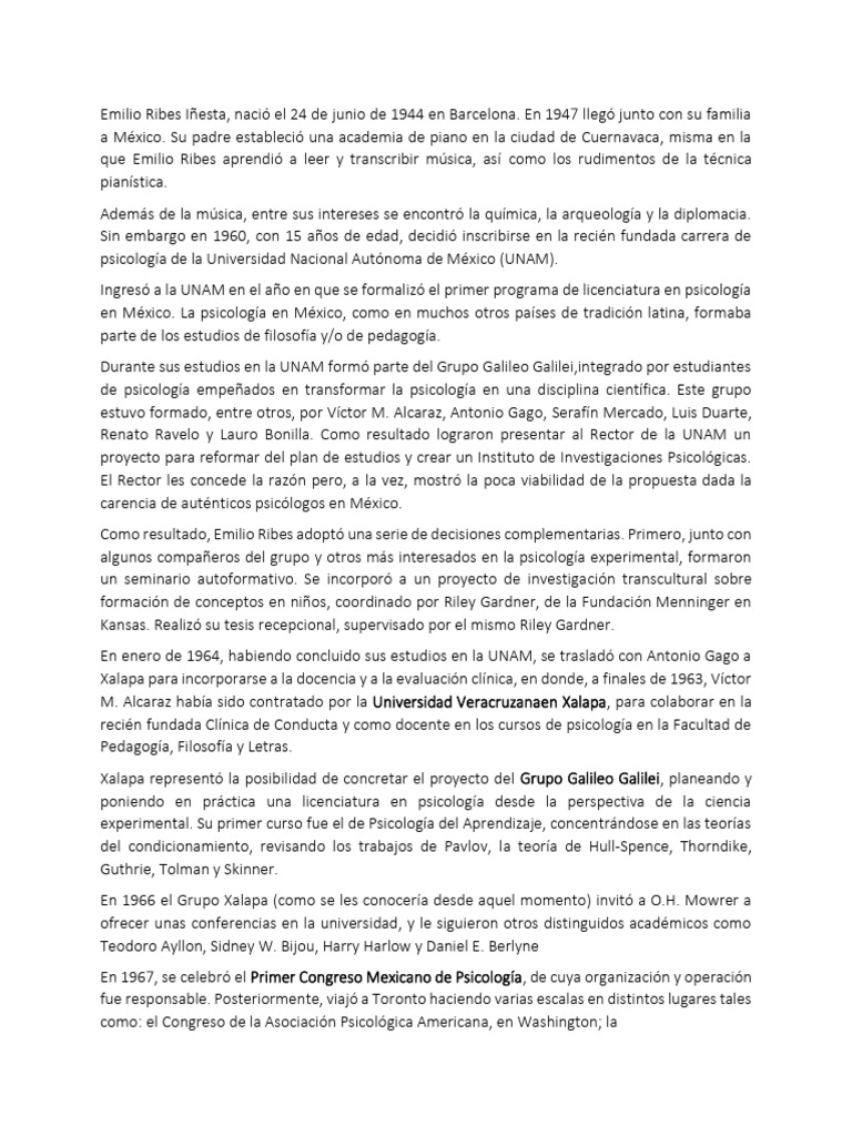 Emilio Ribes Iñesta | PDF | Sicología | Universidad