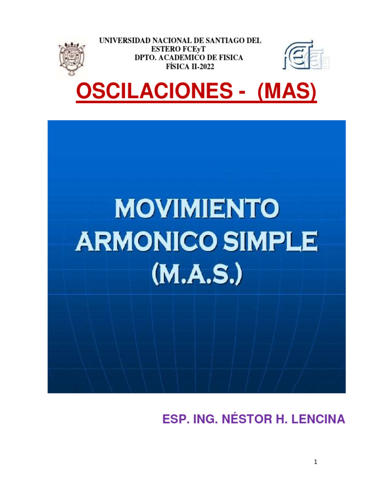 Movimiento Armonico Simple - Mas | PDF | Oscilación | Péndulo