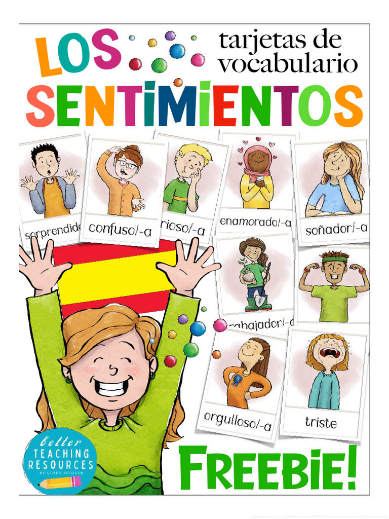 Los Sentimientos - Spanish Tarjetas de Vocabulario | PDF