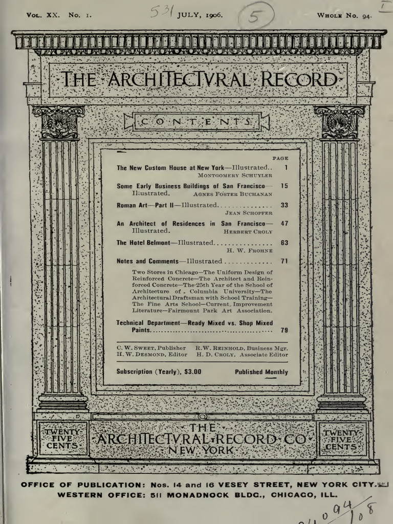 Architectural Record Magazine AR-1906-07 | PDF | Architectural Design ...