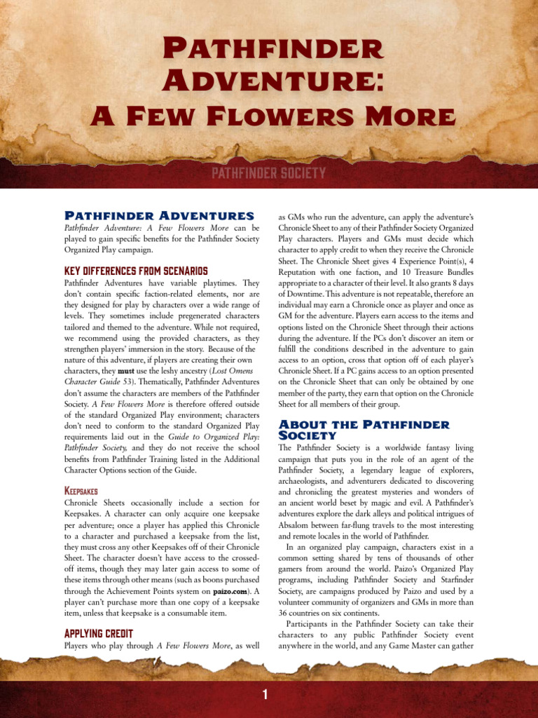 Pathfinder Adventure: Flowers More | PDF | Copyright | License