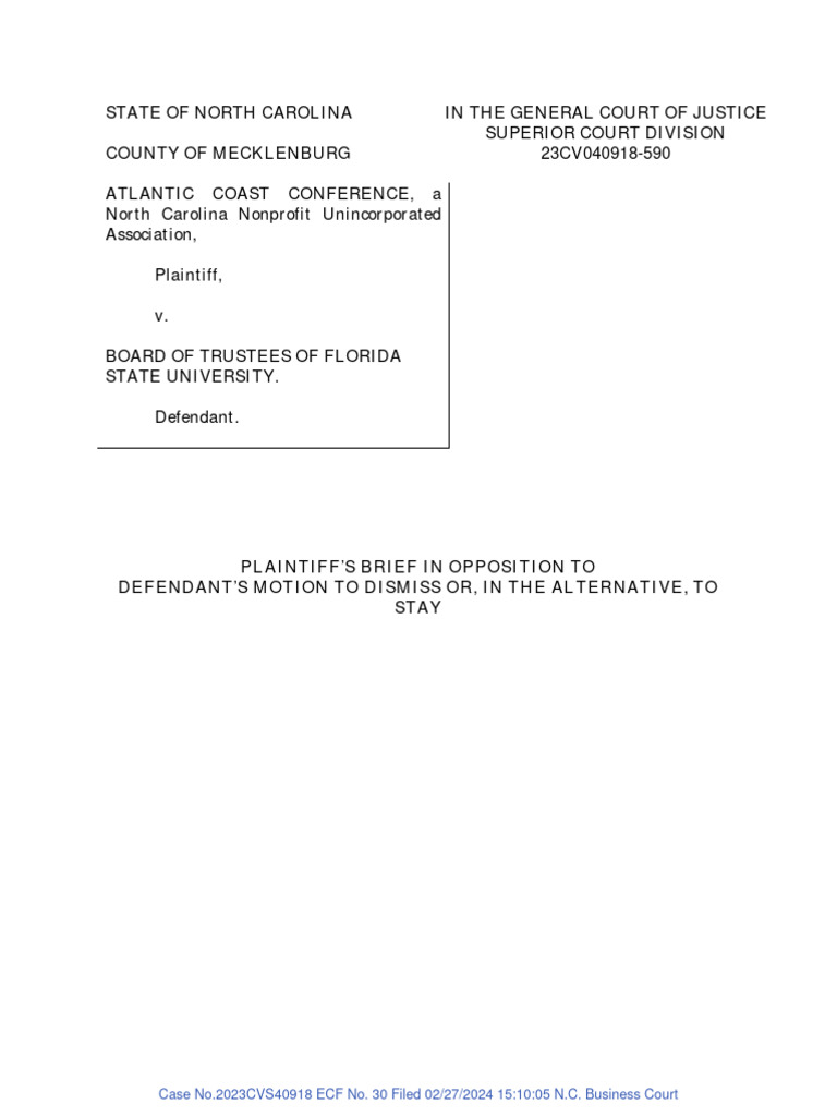 ACC Brief - Motion To Dismiss | PDF | Lawsuit | Complaint ACC Brief - Motion To Dismiss | PDF | Lawsuit | Complaint