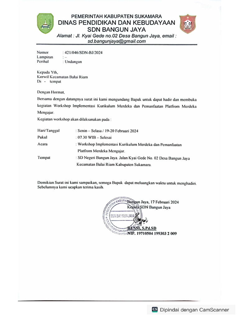 Undangan Senin 19 Februari 2024 Pdf