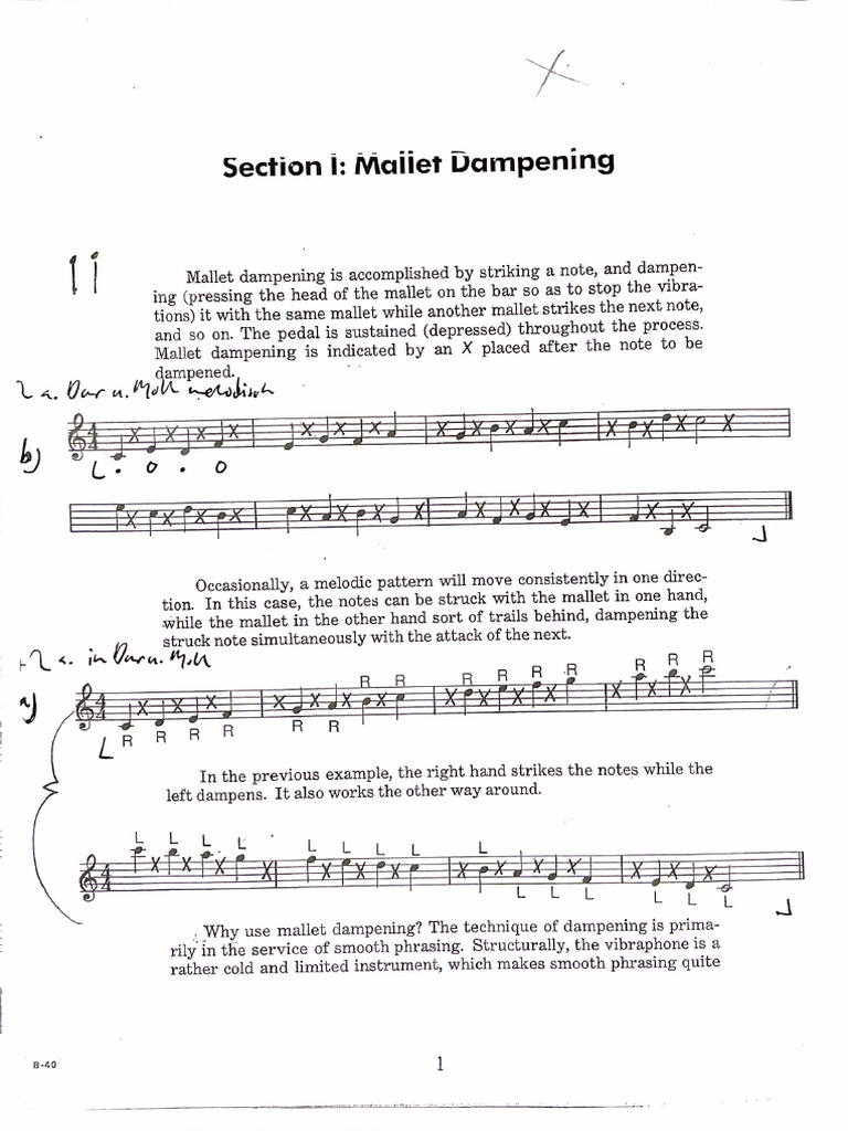 Mallet and Hand Dampening Techniques | PDF